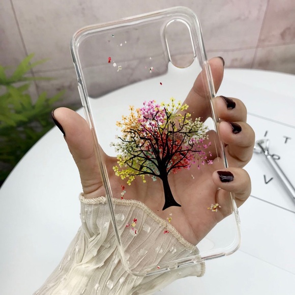 Accessories | Hand Pressed Rainbow Fall Flowers Tree Iphone Case | Poshmark